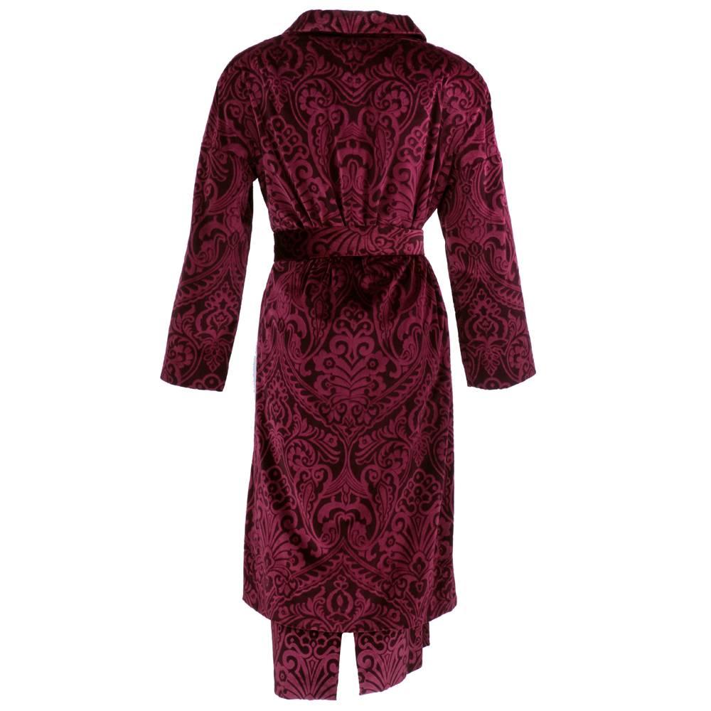 90s Dolce and Gabbana Burgundy Shaved Velvet Ensemble For Sale at 1stDibs