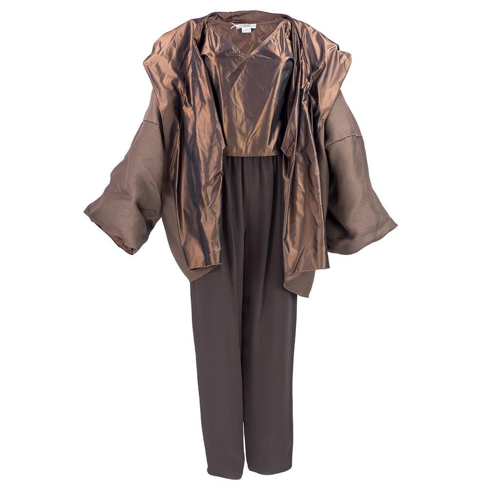 80s Zoran Brown Evening Ensemble For Sale at 1stDibs