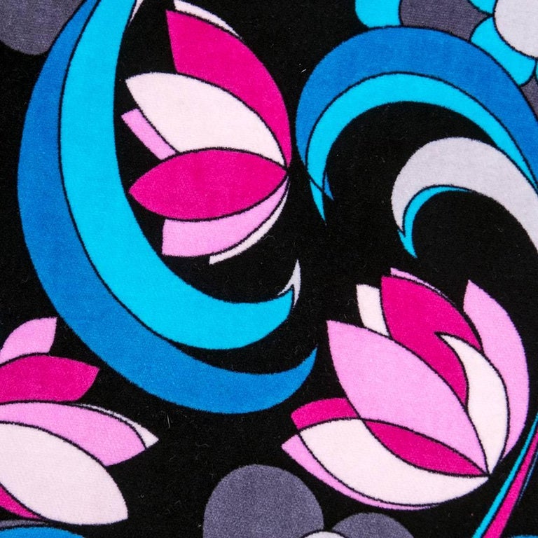 70s Pucci Velveteen Floral Print Dress For Sale at 1stDibs