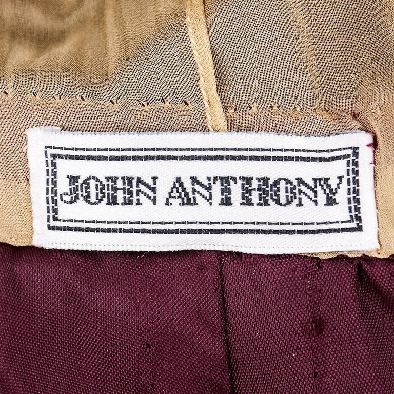 90s John Anthony Burgundy Floral Lace Cocktail Dress with Rhinestone ...