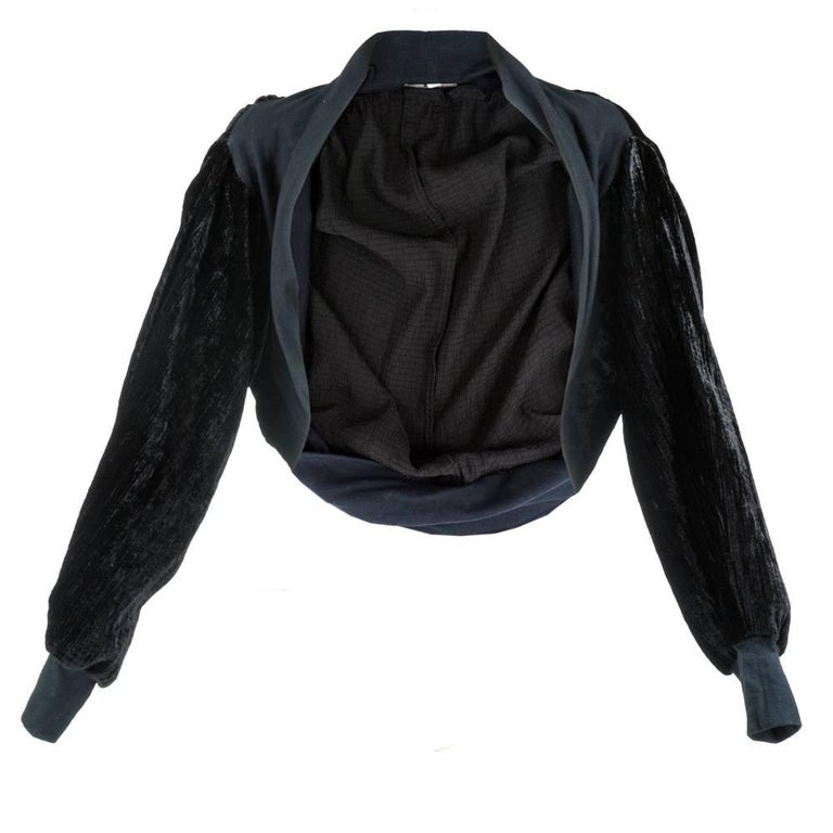 1990s Yohji Yamamoto Black Velvet Shrug For Sale at 1stDibs