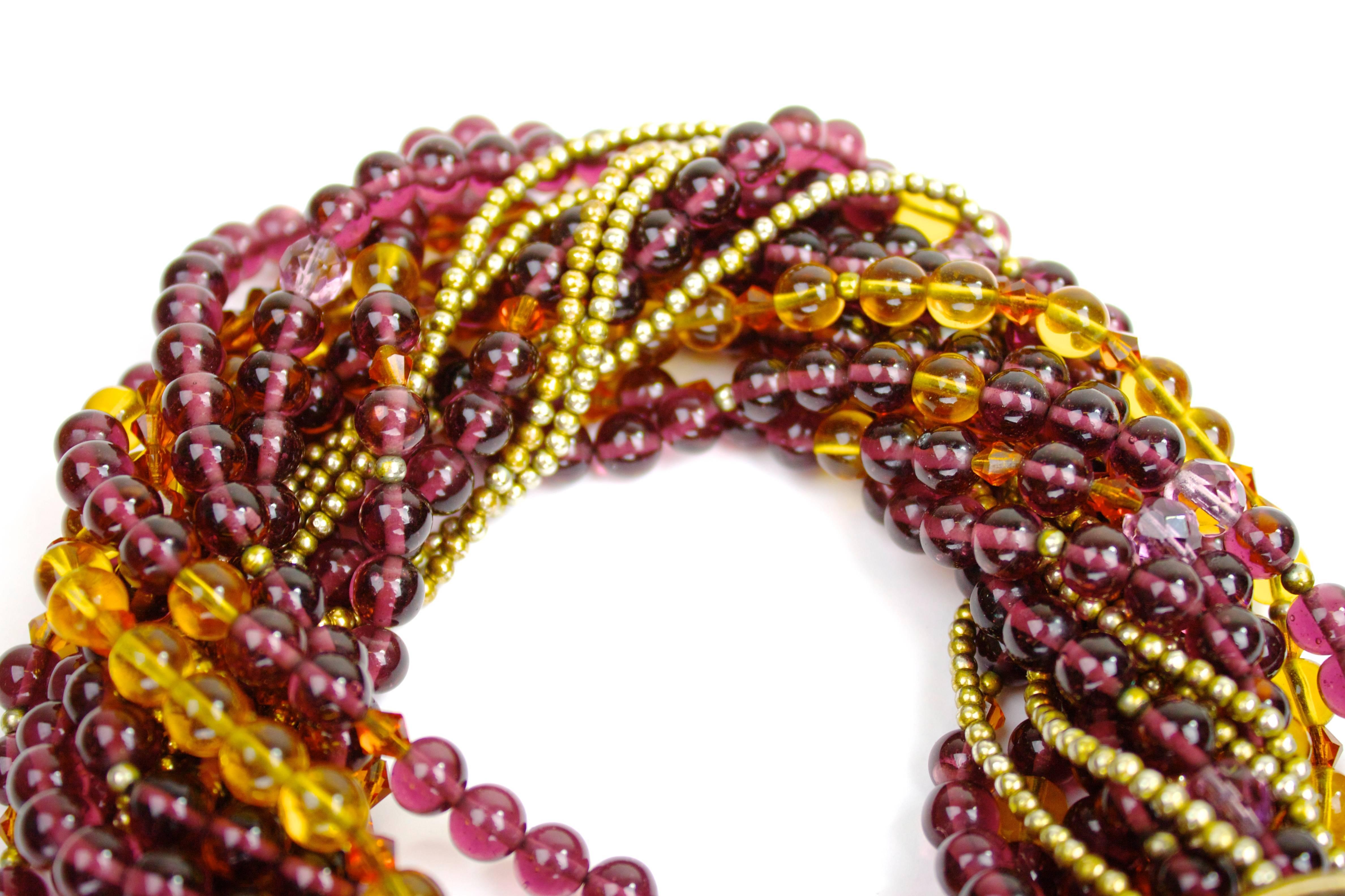 1980s Tess Sholom Attribution Multistrand Choker with Rhinestone ...