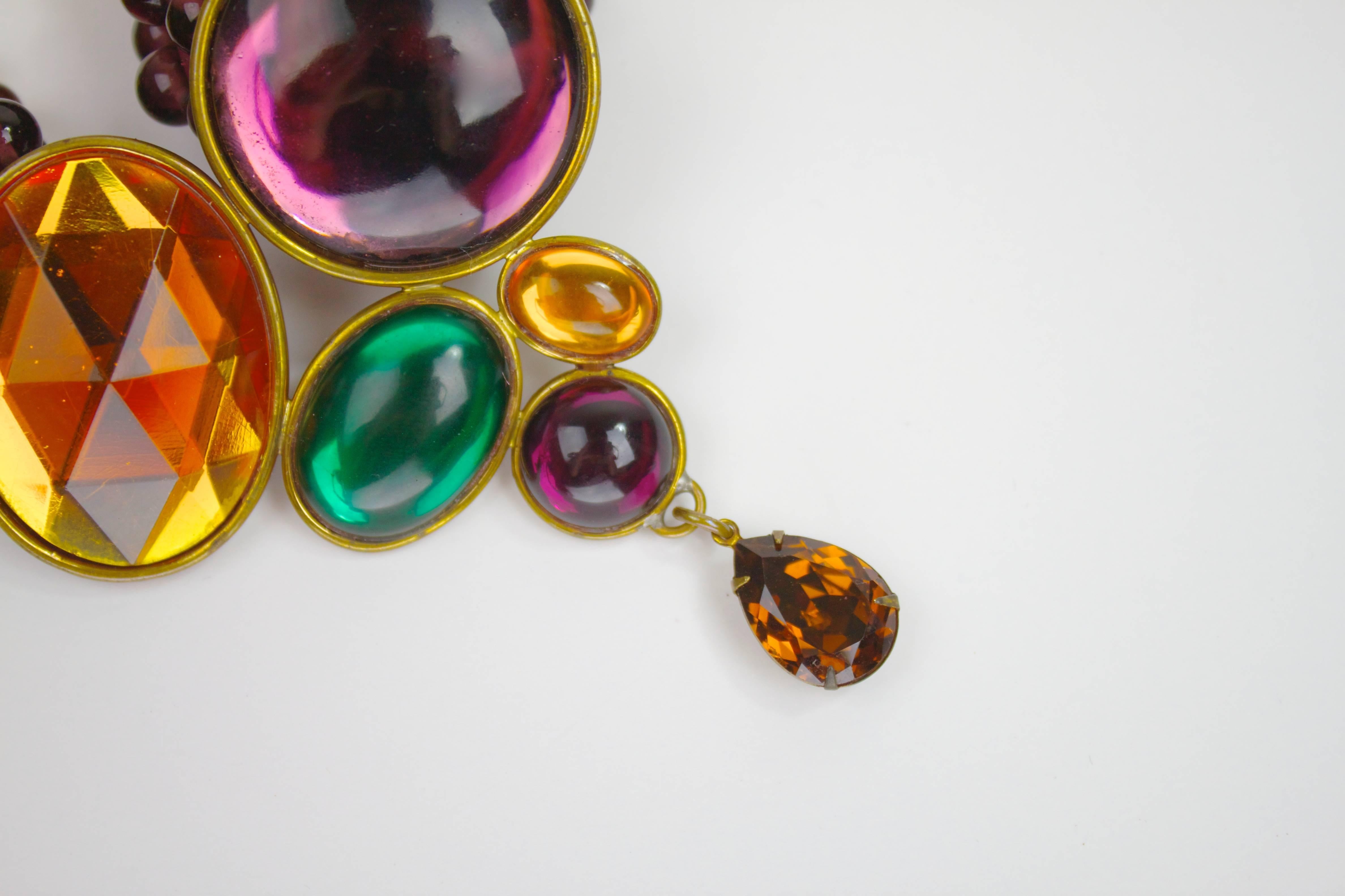 1980s Tess Sholom Attribution Multistrand Choker with Rhinestone ...