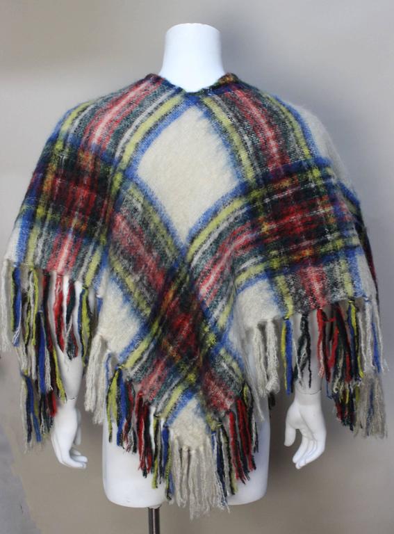 1960s Glentana of Scotland Plaid Mohair Poncho at 1stDibs | poncho scotland