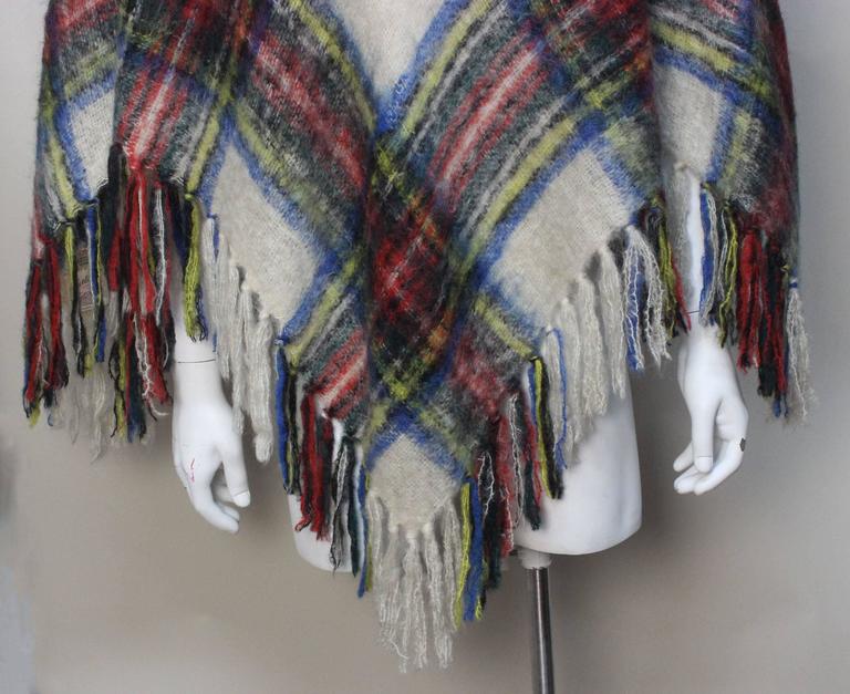 1960s Glentana of Scotland Plaid Mohair Poncho at 1stDibs | poncho scotland