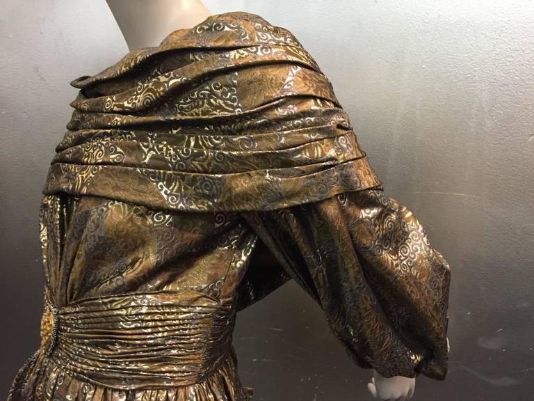 1980s Michael Casey Pewter and Copper Brocade Portrait Collar Cocktail ...
