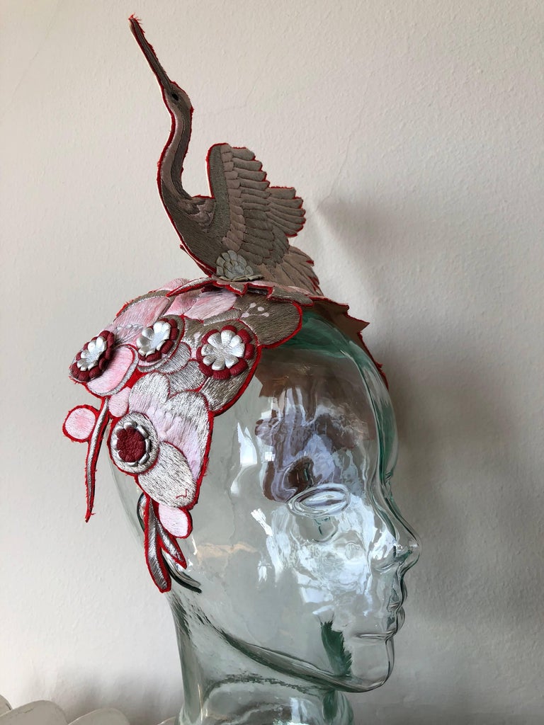 1940s Japanese Crane Crown Headpiece at 1stDibs | 1940s headpiece, red ...