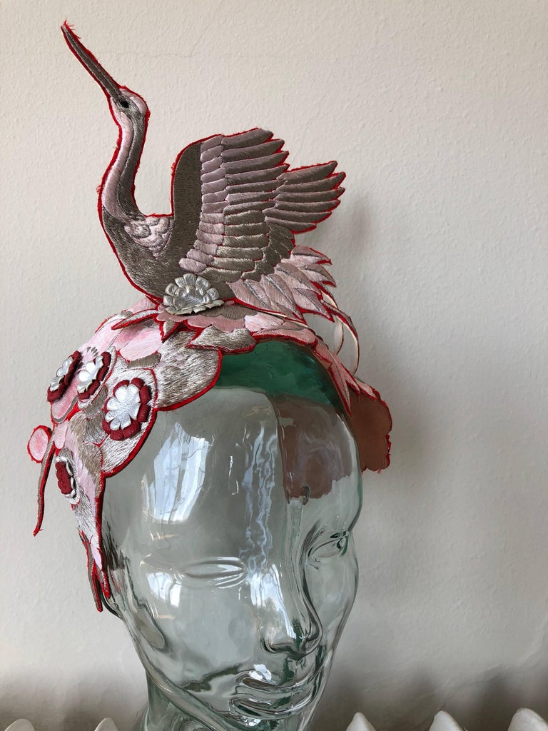 1940s Japanese Crane Crown Headpiece at 1stDibs | 1940s headpiece, red ...