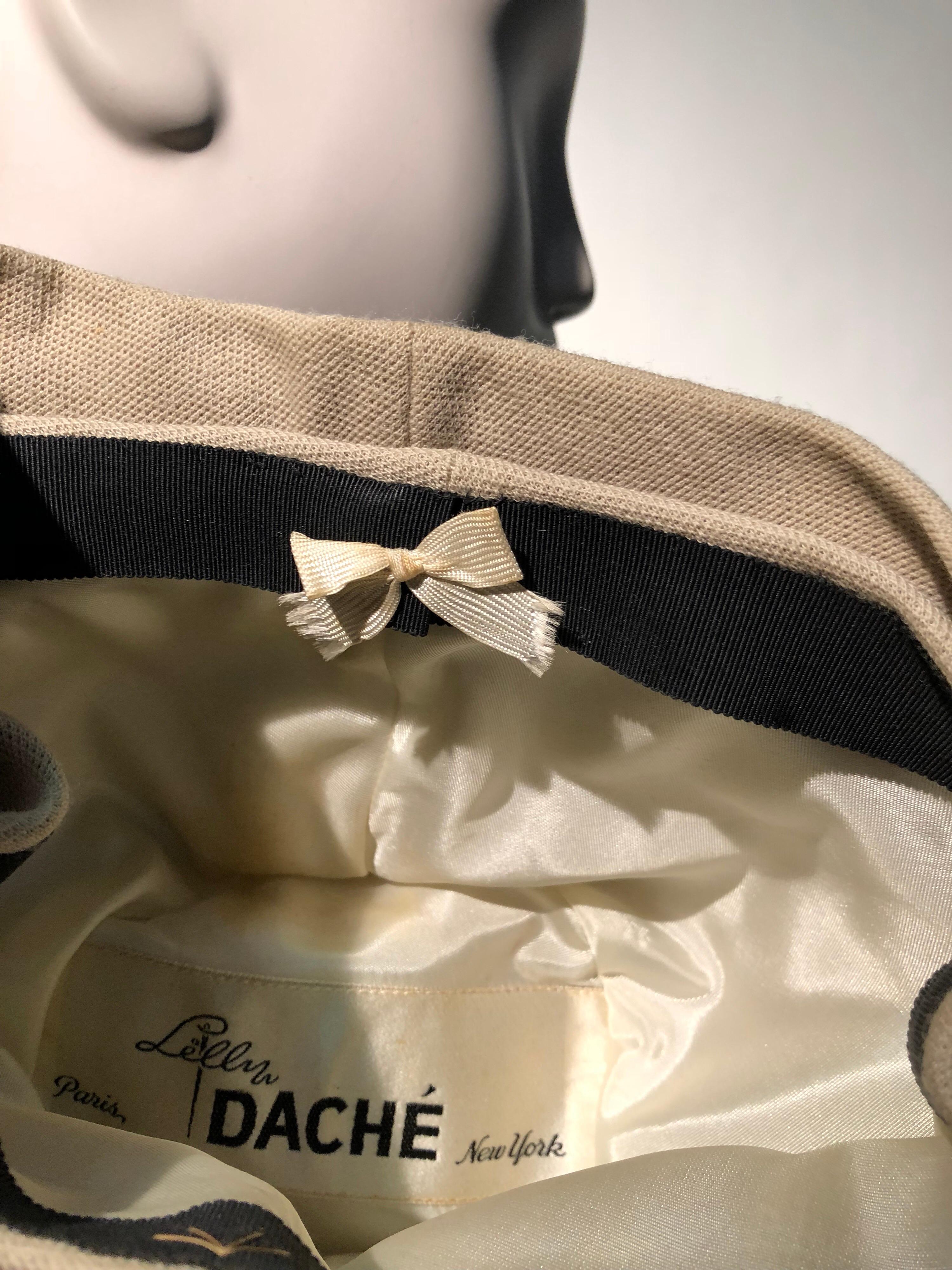 1950s Lilly Daché Tall Hollywood Style Ruched Turban in Mushroom Wool ...