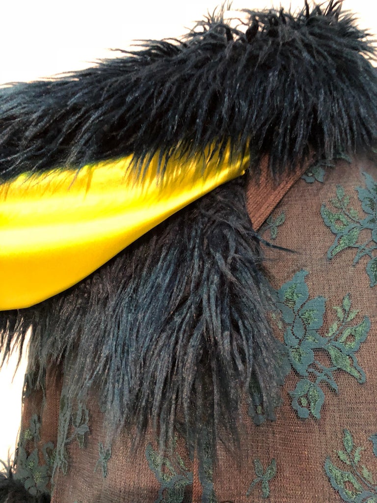 Torso Creations 1950s Grey Wool Coat W/ Teal Lace Overlay and ...