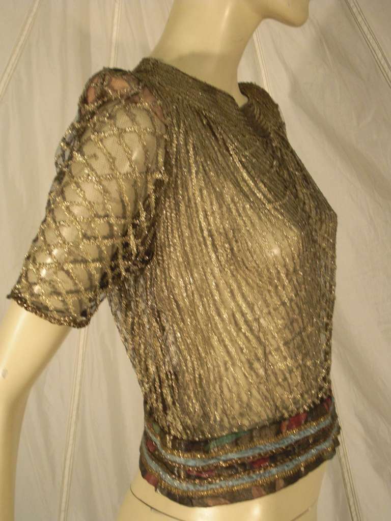 1920s French Art Deco Lame Evening Blouse at 1stDibs | art deco blouse ...