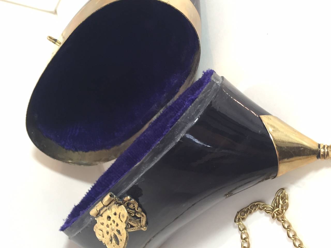 1970s Horn and Brass "Pillow" Shaped Shoulder Bag at 1stDibs