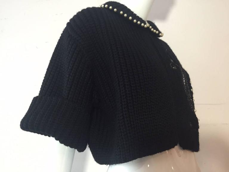 1950s Ethel Wool Knit Evening Sweater w/ Faux Pearls and Embroidery at ...