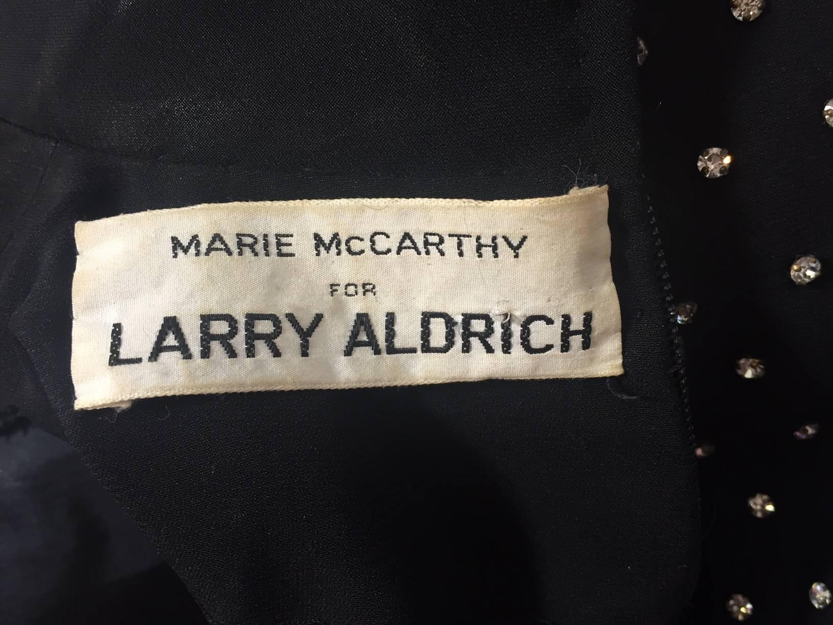 1960s Larry Aldrich Black Silk Crepe Mini Cocktail Dress Covered in ...