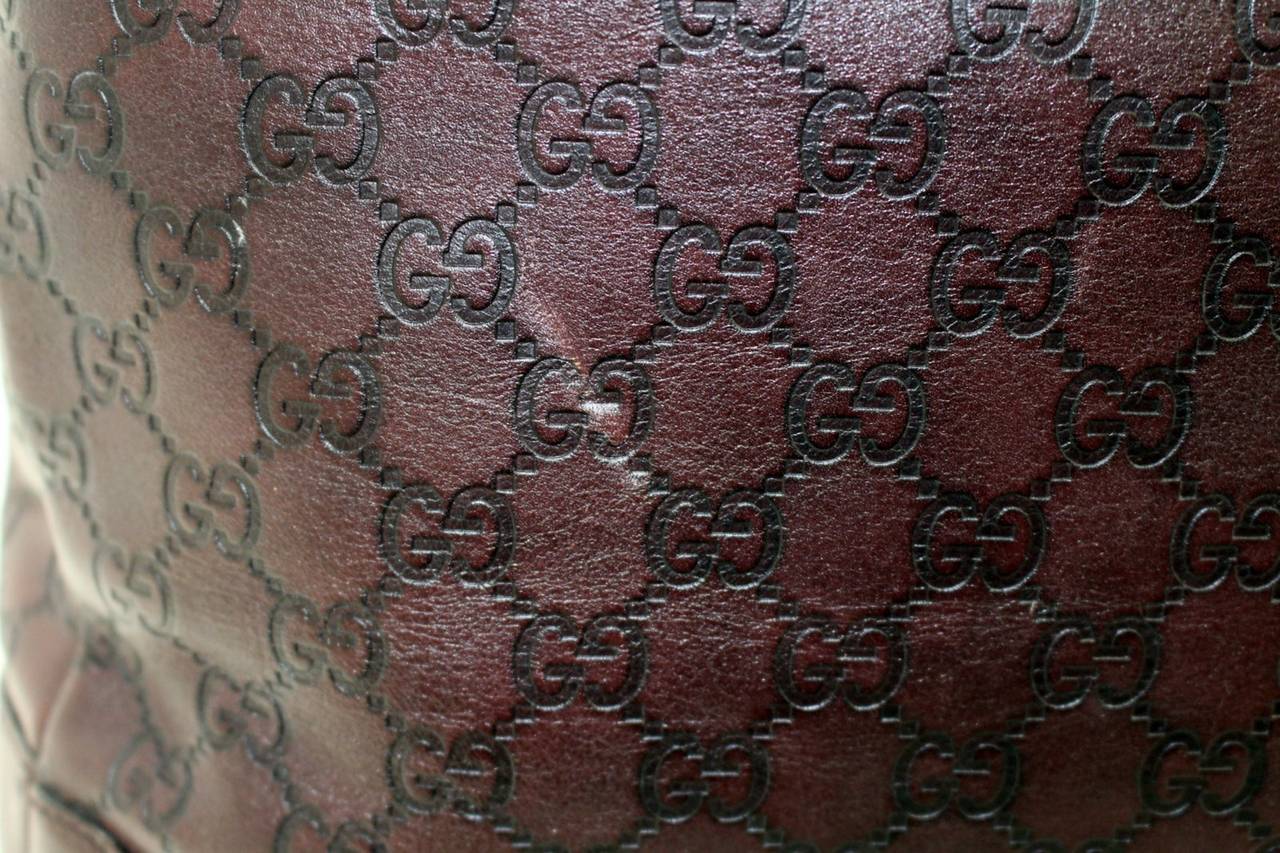 Gucci Dark Brown Guccisima Leather Tote at 1stDibs