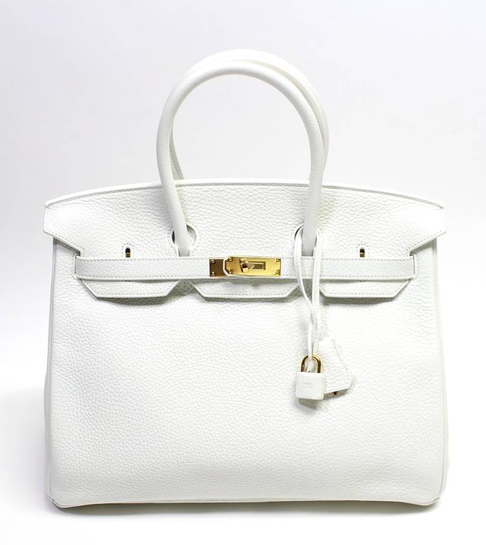 Hermès White Clemence 35cm Birkin with Twlly and Rodeo Charm at 1stDibs