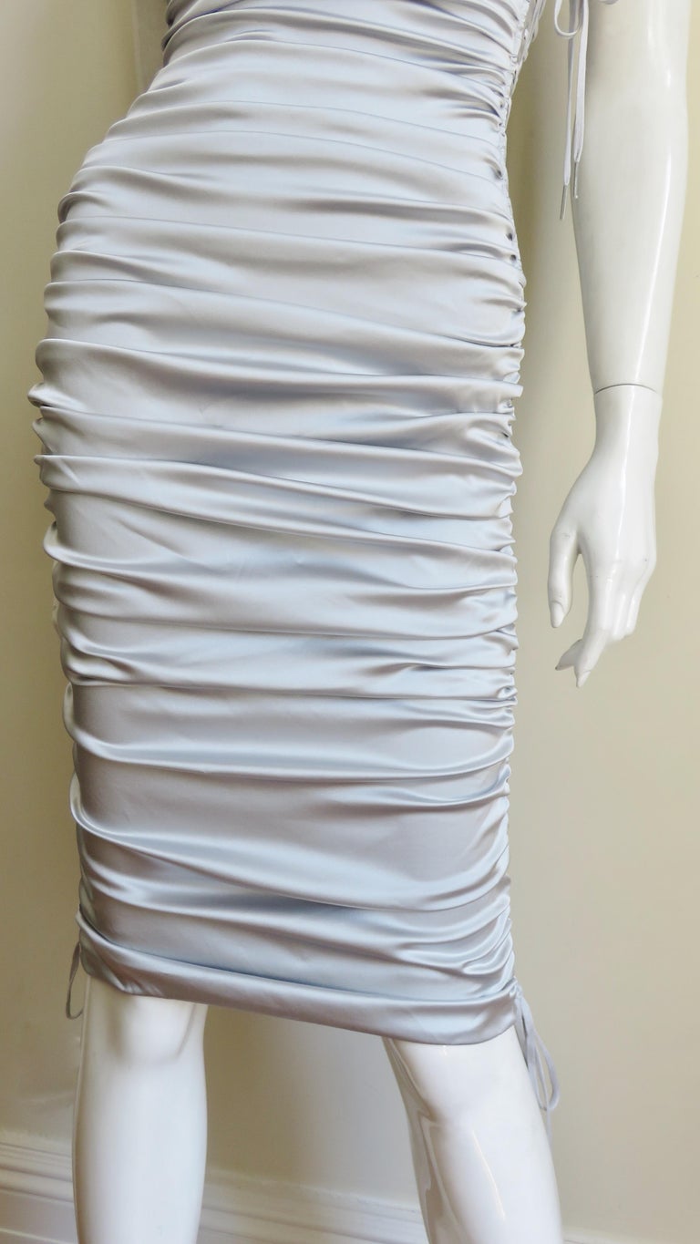 Dolce and Gabbana New Lace up Sides Silk Dress at 1stDibs | side lace ...