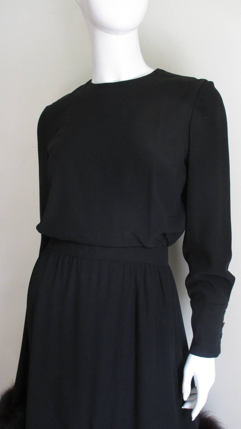 Jean Louis Dress W Fox Fur Skirt at 1stDibs