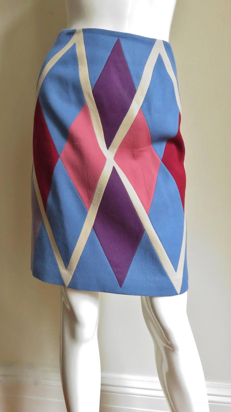 Christian Francis Roth Color Block Skirt 1980s For Sale at 1stDibs