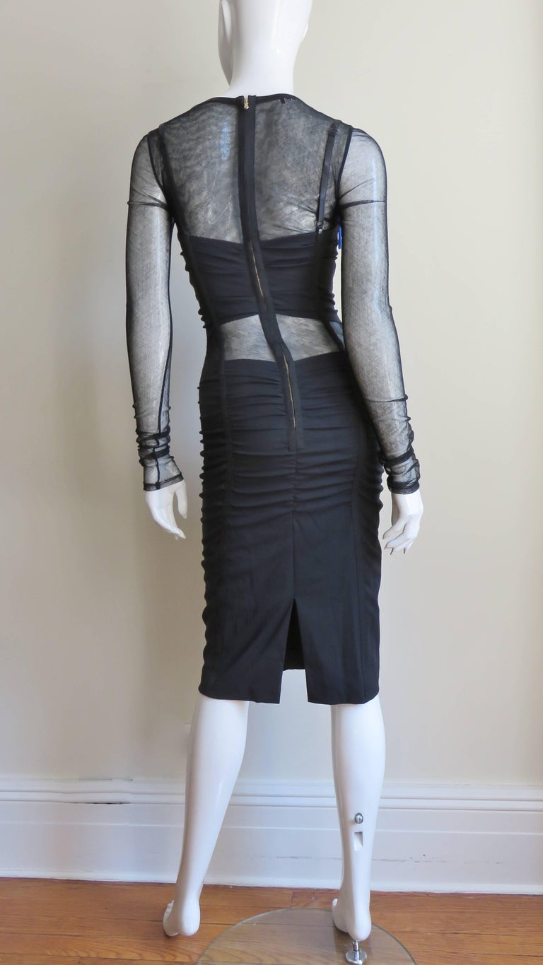 Dolce and Gabbana Silk Corset Dress with Sheer Panels For Sale at ...