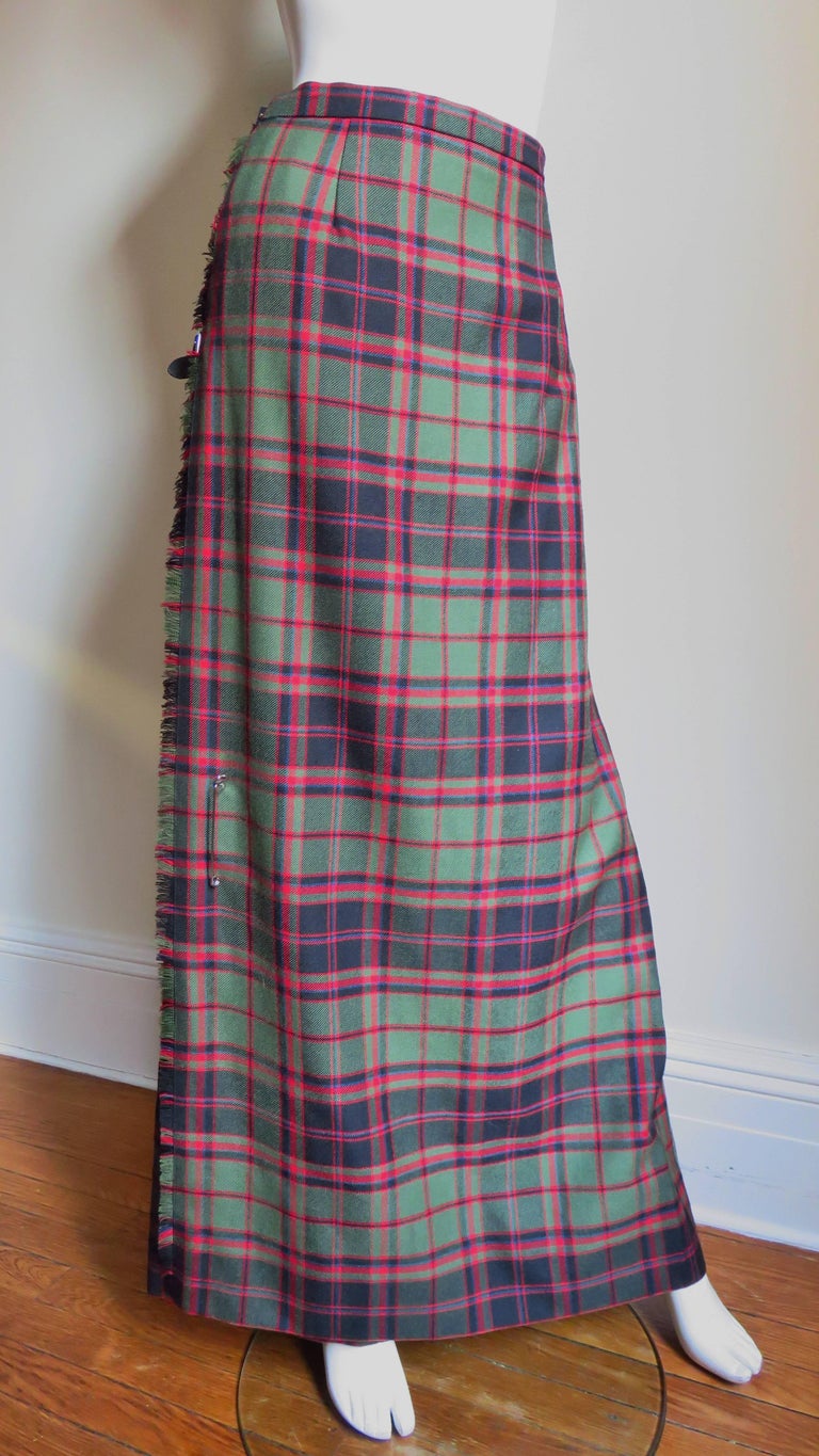 Tartan Maxi Kilt Skirt 1970s For Sale at 1stDibs | maxi kilt, tartan ...