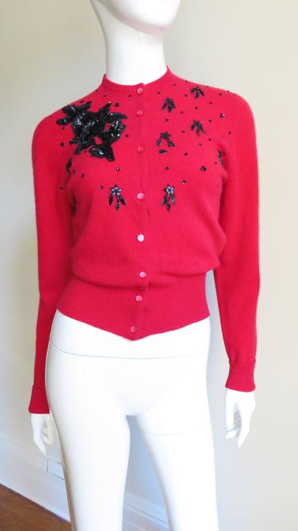 1950s Lyle and Scott Beaded Cashmere Cardigan Sweater For Sale at ...