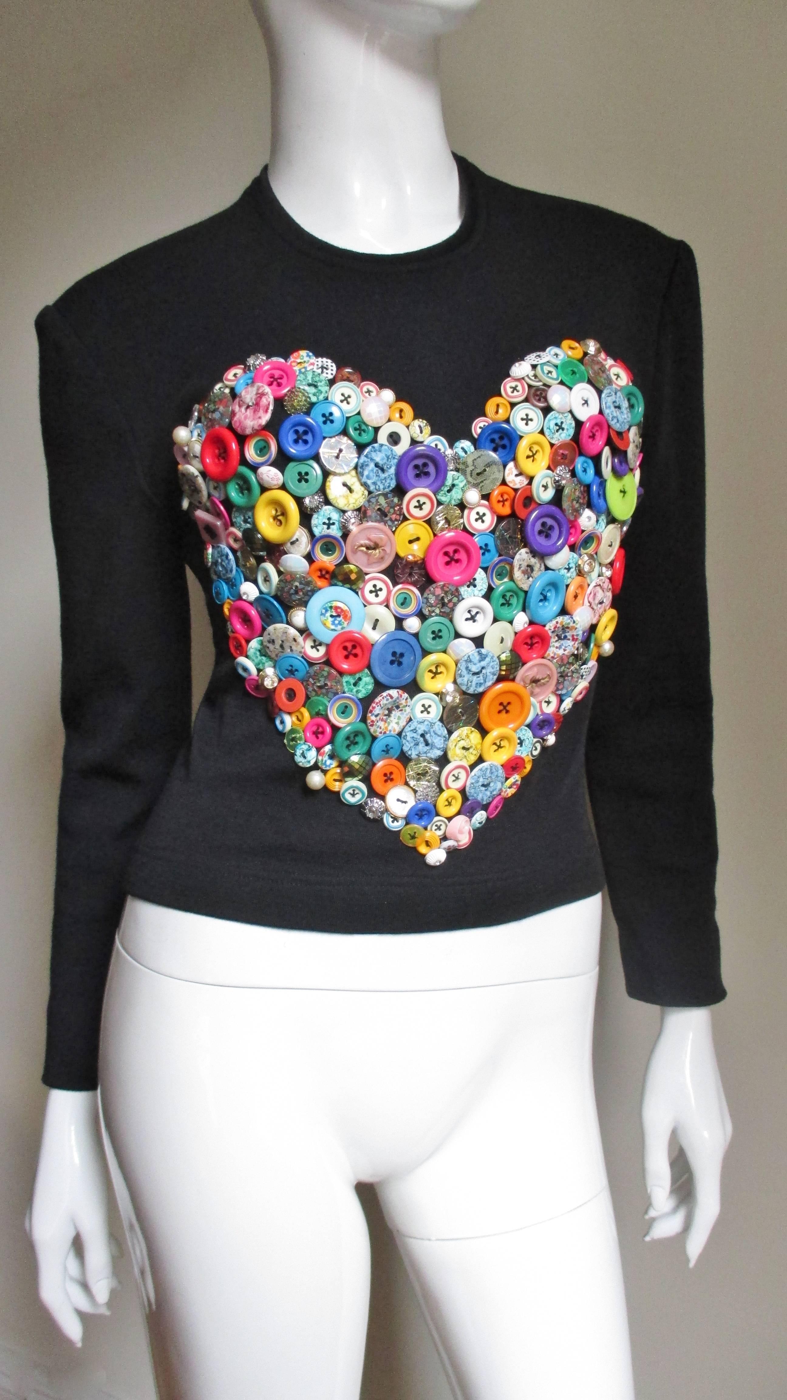 Iconic Patrick Kelly Button Heart Top at 1stDibs | patrick kelly buttons