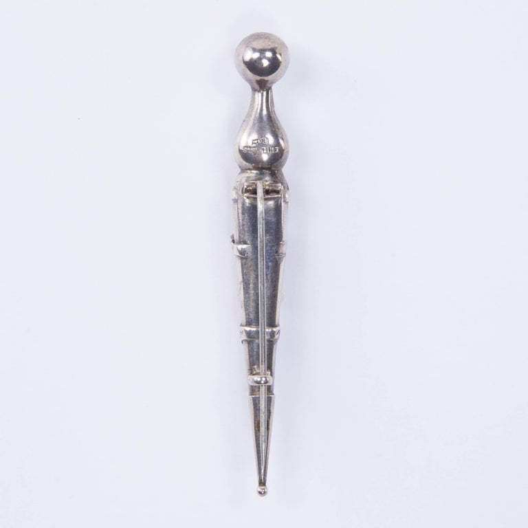 Antique Scottish Agate and Citrine Sterling Silver Dirk Dagger Brooch ...