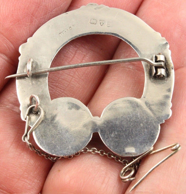 Edwardian Antique Irish Clover Connemara Marble Sterling Silver Brooch ...