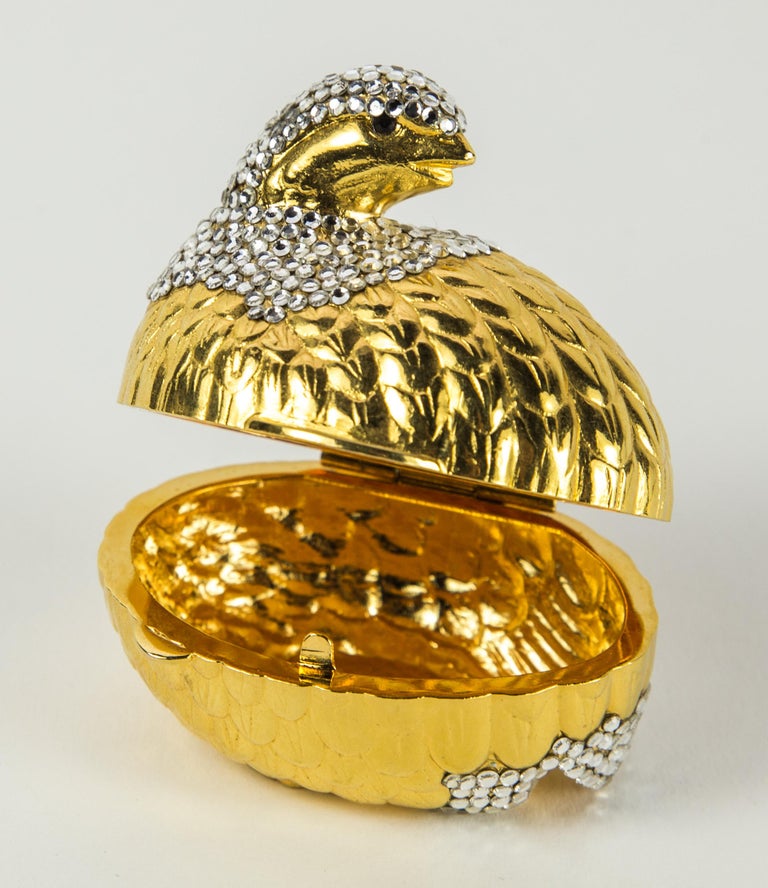 Judith Leiber Faux Diamond Quail Bird Pill Box at 1stDibs | judith ...