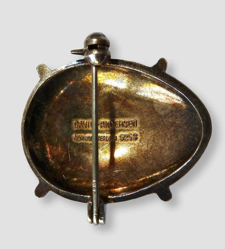 David Andersen Red Enamel Sterling Silver Ladybug Brooch Pin at 1stDibs ...