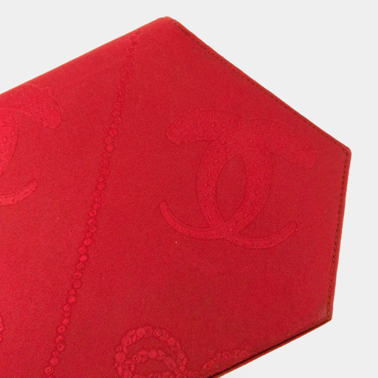 Le Must de Cartier Red Silk Clutch Bag at 1stDibs