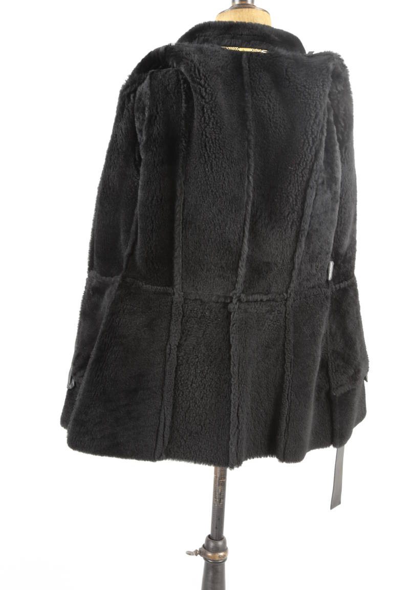 Gucci Black Shearling Fur Jacket US Size 8 For Sale at 1stDibs