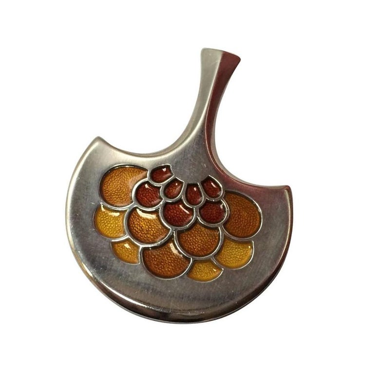 Mid Century Modern David Andersen Norway Sterling Silver Enamel Pendant ...