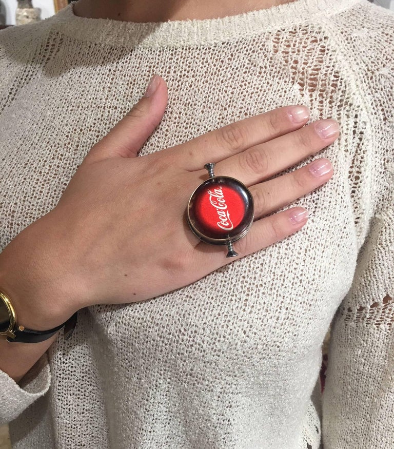 One-of-A-Kind Walter Schluep Coca-Cola Sterling Silver Statement Ring ...