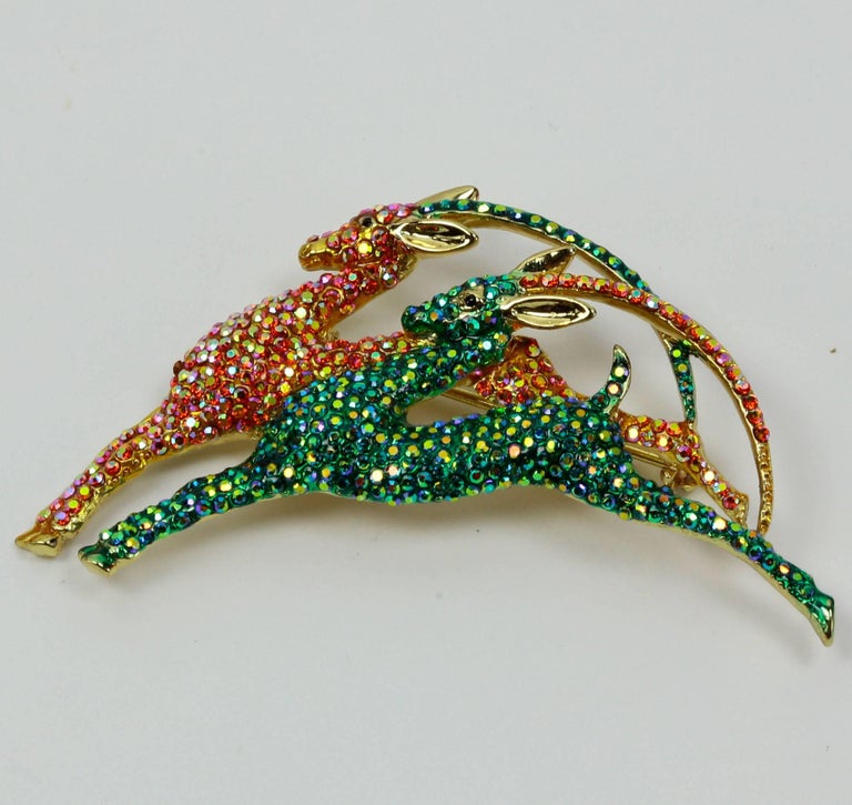 Butler Wilson Iconic BW Sparkling Diamante Deer Statement Brooch Pin at ...