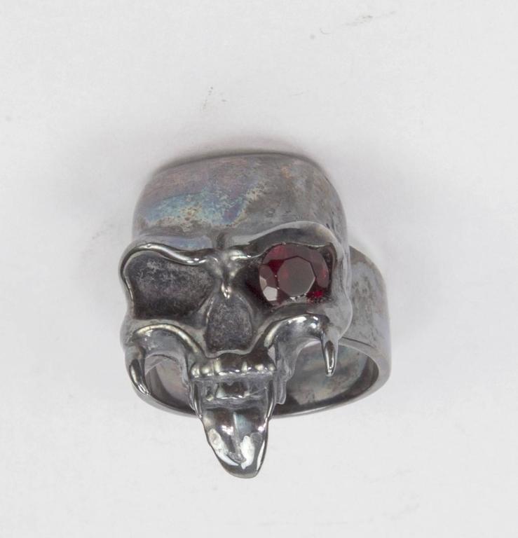 Dynamic Large Sterling Silver Skull Ring For Sale at 1stDibs | silver ...