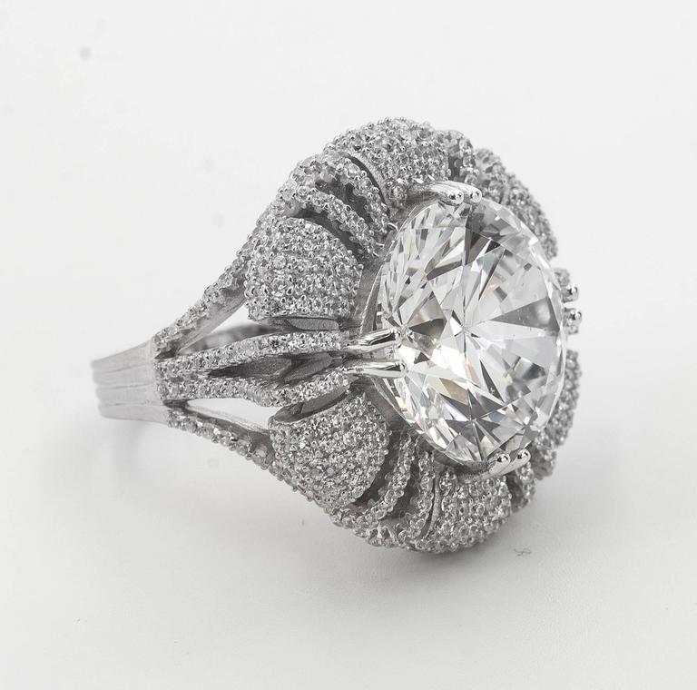 For Day And Night 15 Carat Round Cubic Zirconia Pave Faux Diamond Ring ...