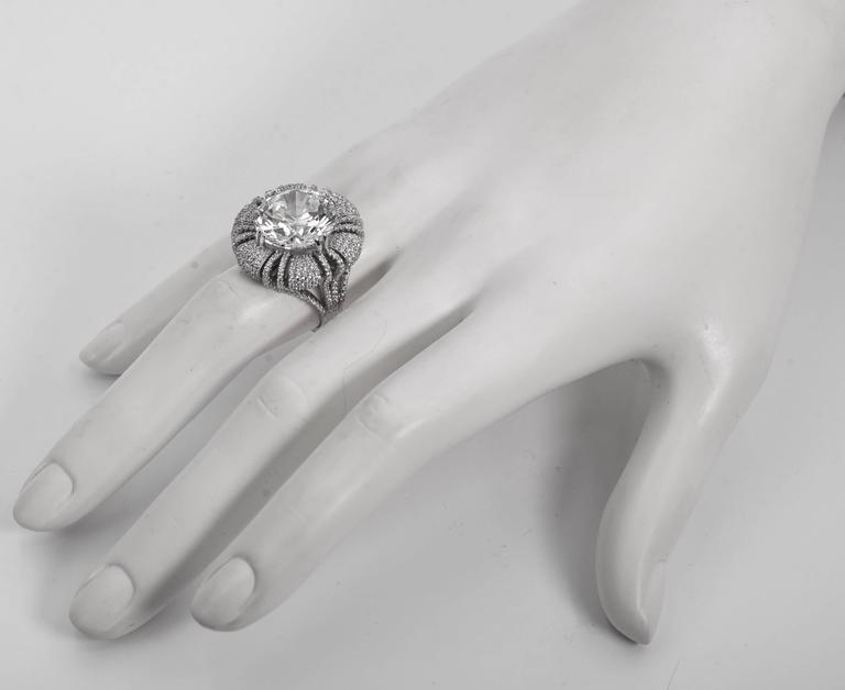 For Day And Night 15 Carat Round Cubic Zirconia Pave Faux Diamond Ring ...