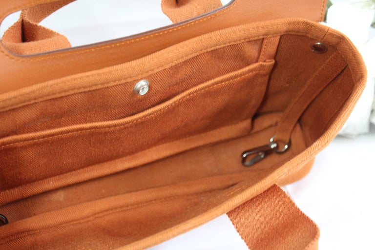 Hermes Mini Valparaiso Orange Canvas and Leather Bag at 1stDibs ...