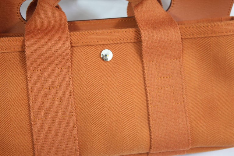 Hermes Mini Valparaiso Orange Canvas and Leather Bag at 1stDibs ...