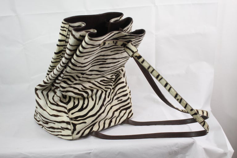 Prada Zebra Style Leather Backpack at 1stDibs | prada zebra bag