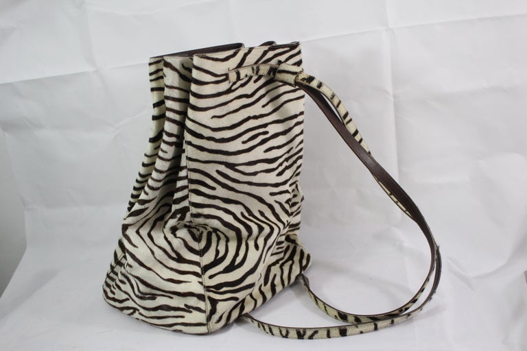 Prada Zebra Style Leather Backpack at 1stDibs | prada zebra bag