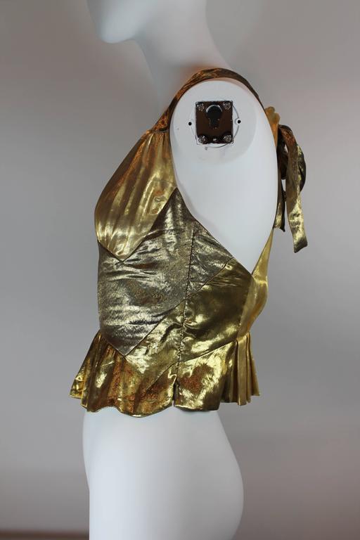 Louis Vuitton Gold Lamé Halter Top For Sale at 1stDibs | louis vuitton ...
