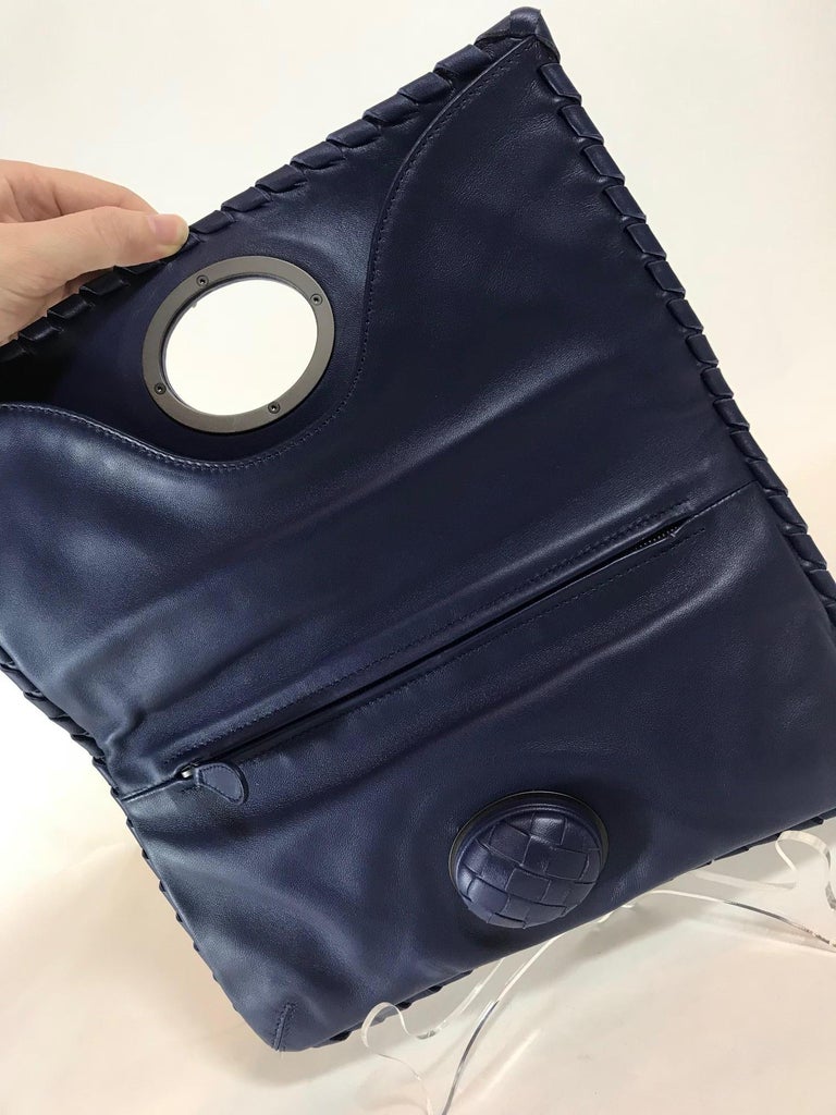 Bottega Veneta Intrecciato Turn-Lock Clutch at 1stDibs