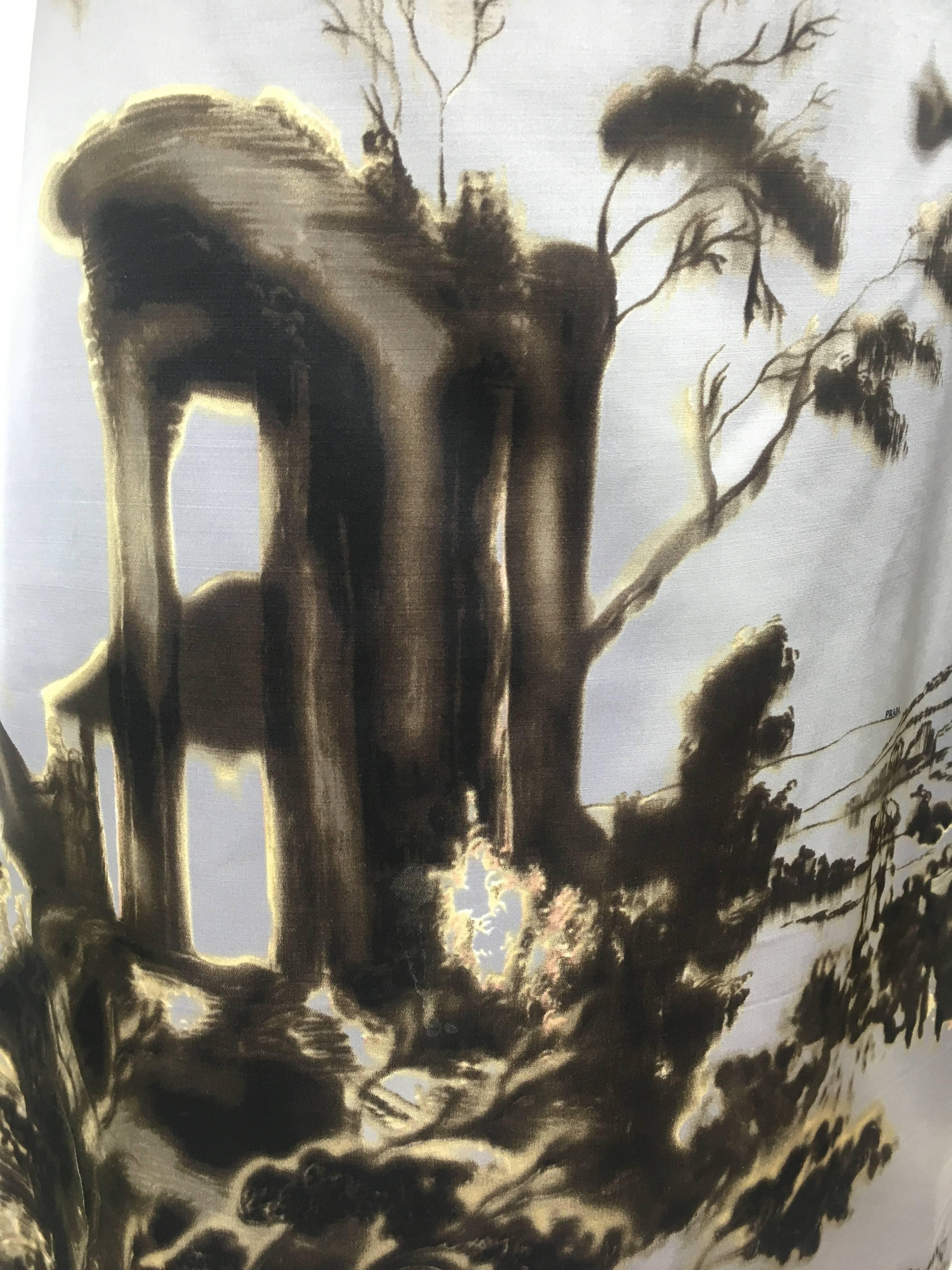 PRADA Landscape Print Skirt at 1stDibs
