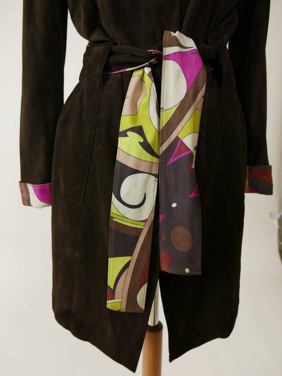 Emilio Pucci Suede Leather Jacket Coat at 1stDibs
