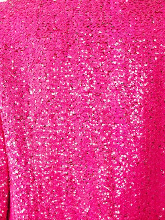 1960s CURIEL Italian Couture Shocking Pink Sequins Bolero Jacket at 1stDibs