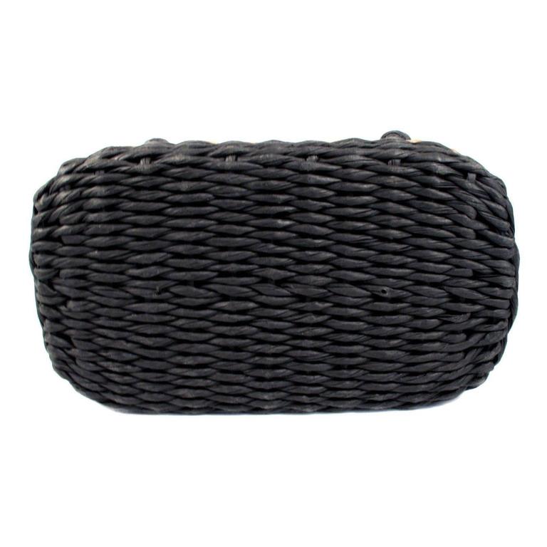 Chanel Straw Bag - Rare Basket Woven Raffia Tote Bag Gray Tan Black ...