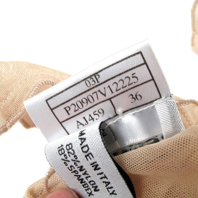 Chanel Lucky Charm Top - 4 - 36 - CC Logo Cream Nude Tank Cami Shirt ...